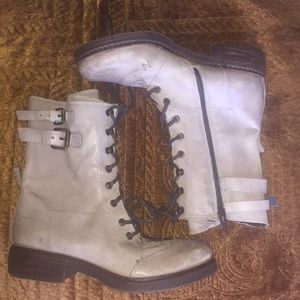 Manas | Shoes | Manas Gray Leather Boots Nwob | Poshmark
